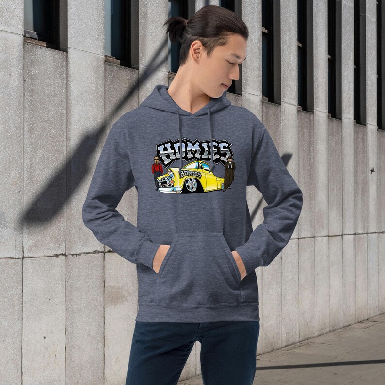 Chicano Lowrider Homies Hoodie – 90s Latino Streetwear, Vintage Cartoon ...