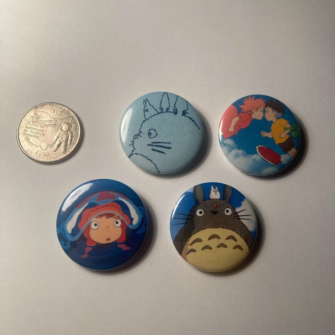 Set of 4 Studio Ghibli Button Pins - Etsy