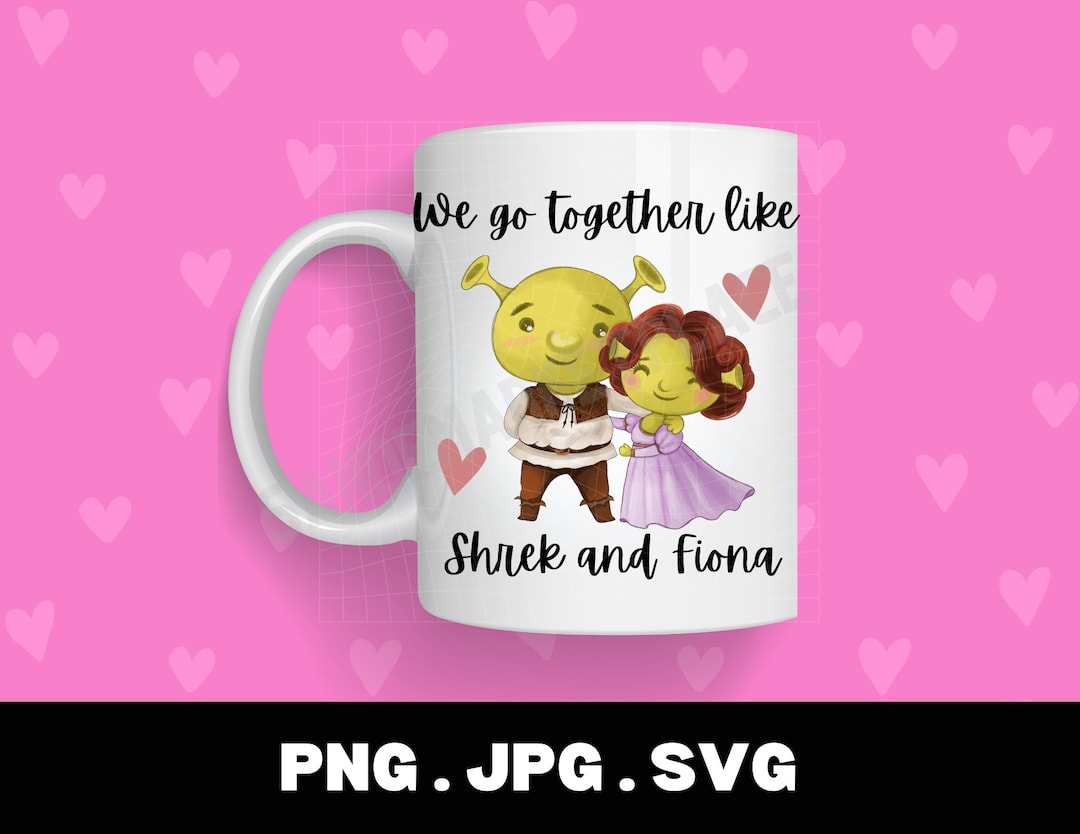 Shrek and Fiona Valentines Day Digital Download for Sublimation Dtf and ...