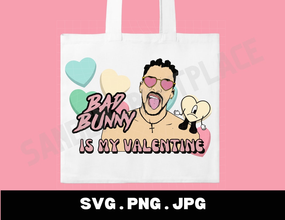 Bad Bunny Valentine's Day Sublimation Design (PNG, SVG, JPG) - Etsy