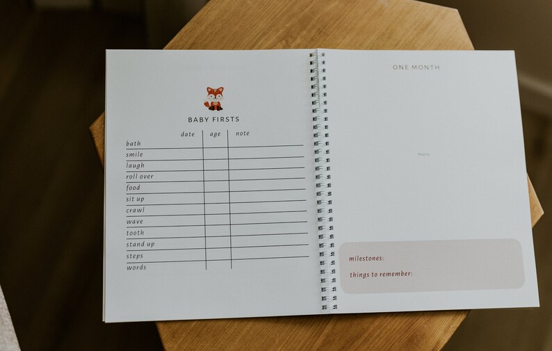 Baby First Year Book, Printable Baby Book, Simple Baby Book, Modern ...