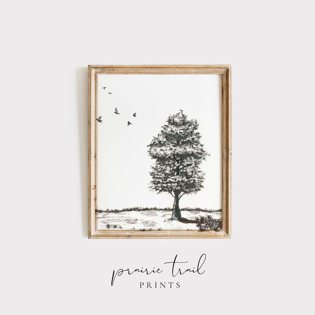 Tree SKETCH Printable, 'lone Tree', Tree Digital Download, Digital Art ...