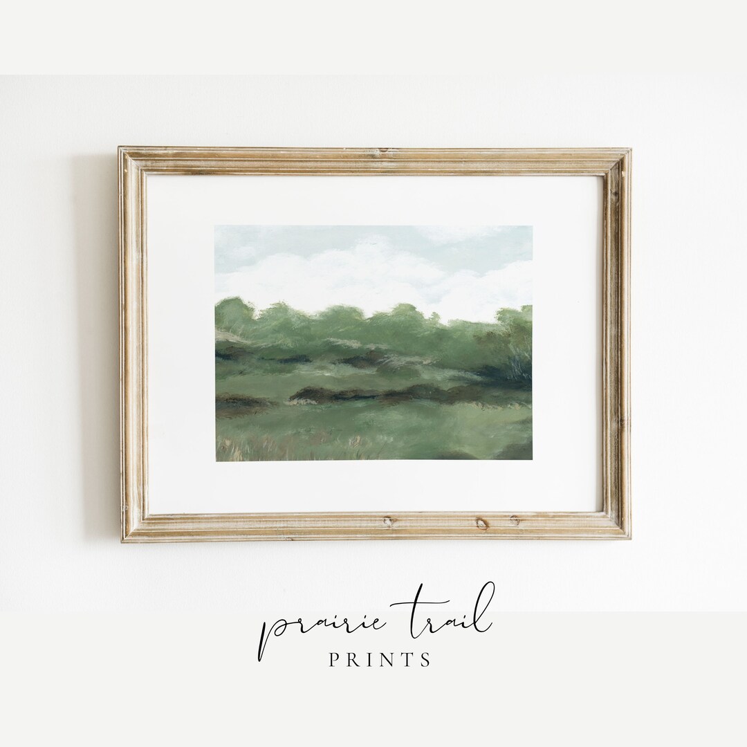 Printable Summer Wall Art, Landscape Printable, Green Landscape Art ...