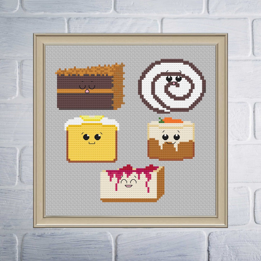 Mini Kawaii Cake Cross Stitch Pattern PDF - Etsy