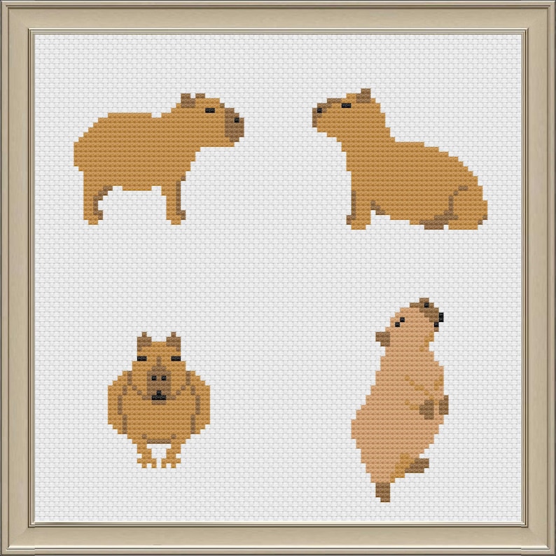Cute Capybara Counted Cross Stitch Pattern PDF - Etsy