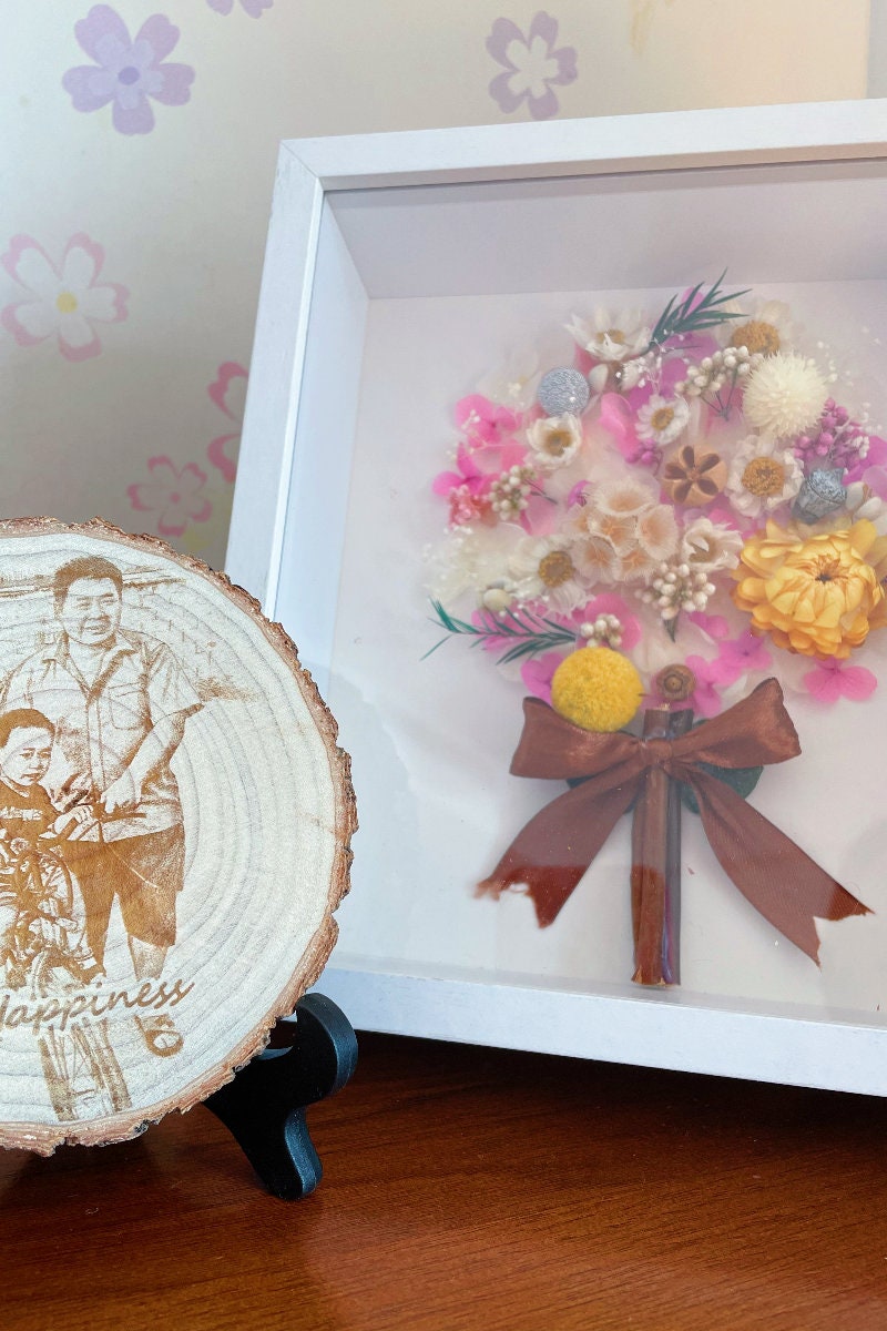 Personalized Eternal Flower Frame/custom Text Picture Frame/anniversary ...