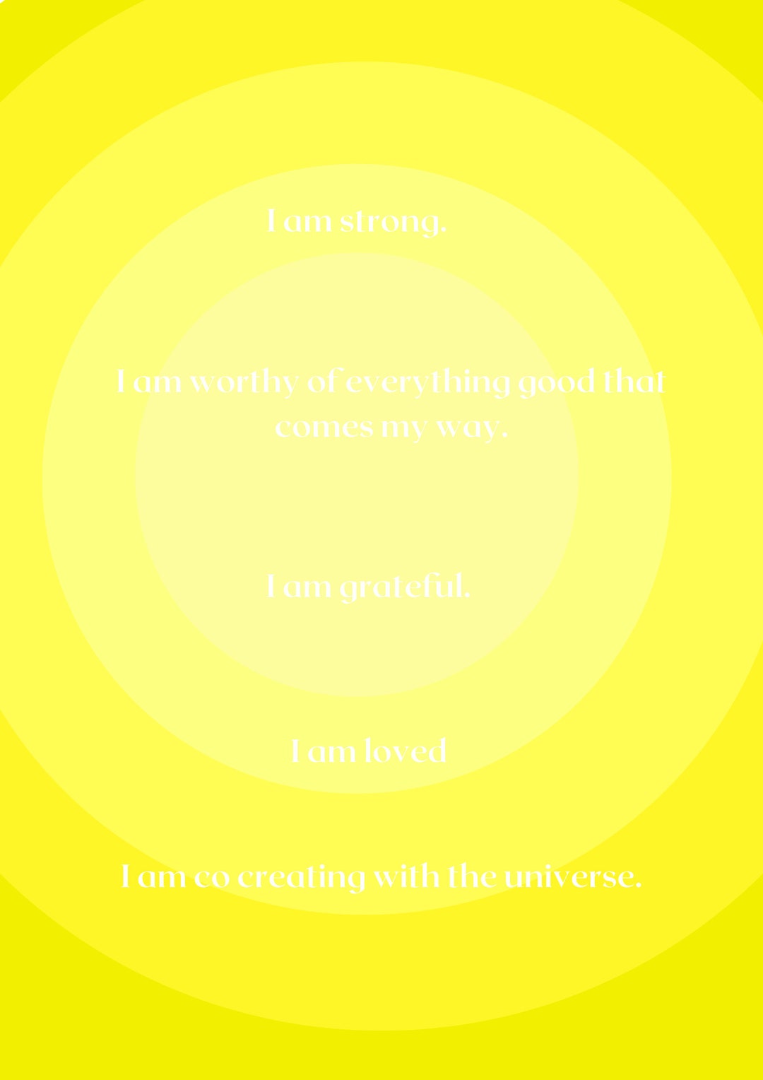 Yellow Affirmations Poster - Etsy