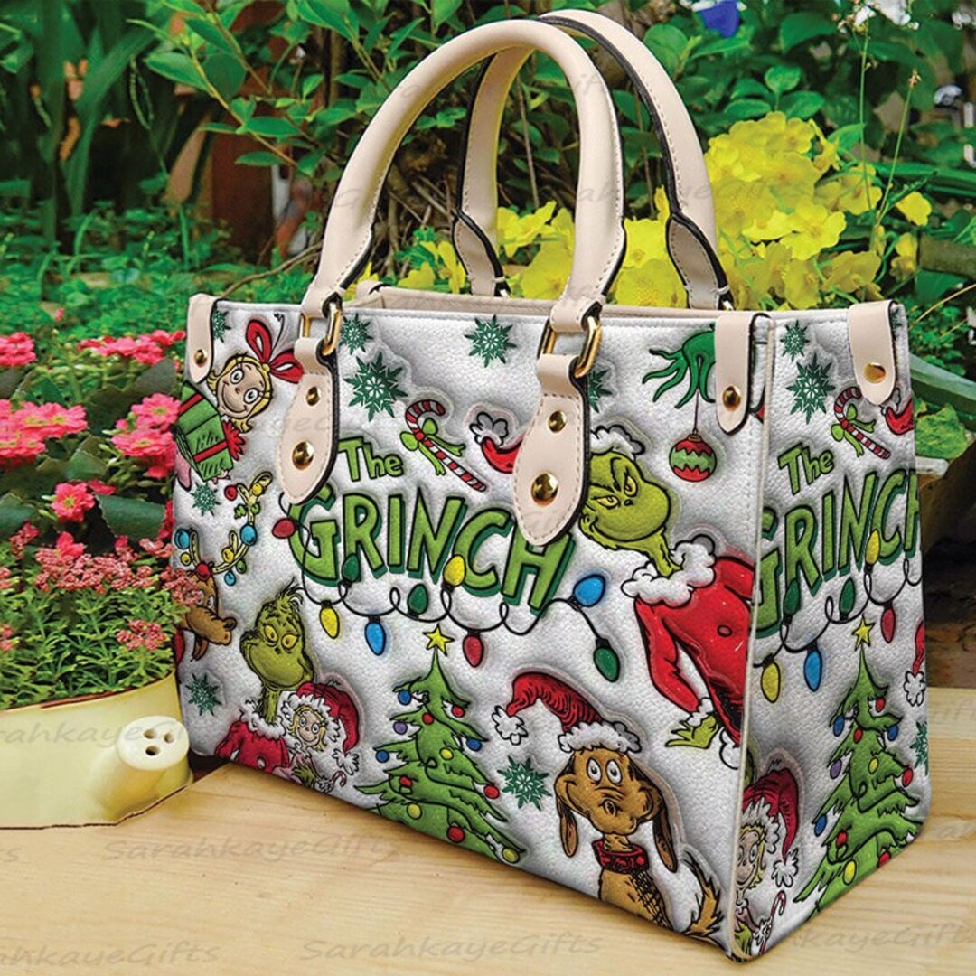 Grinch Christmas Leather Bag Grinch Lover Handbag Custom - Etsy UK