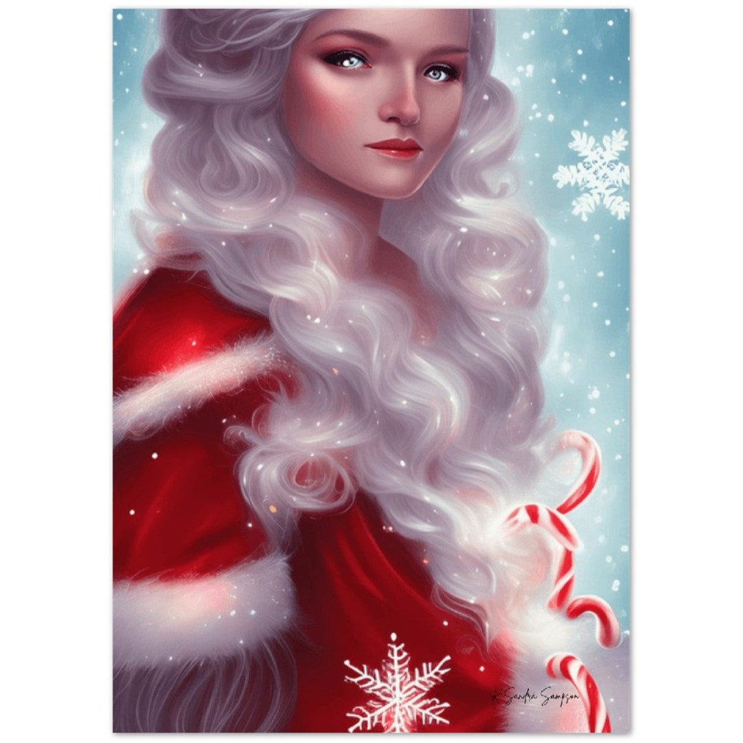 Sexy Mrs Claus Fantasy, Ai, Ai Art, Christmas Art study 2 - Etsy