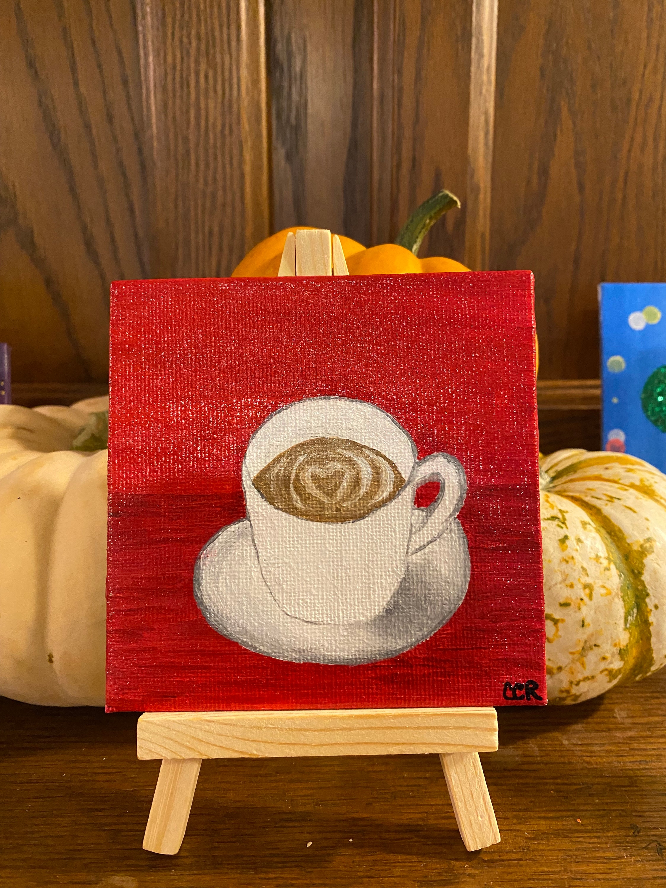 Mini Cozy Coffee 4x4 Canvas Board With Easel - Etsy