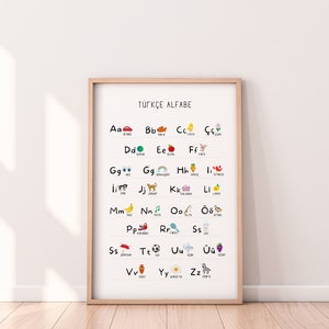 Turkish Alphabet, Türkçe Alfabe, Alphabet Design, Resimli Alfabe ...