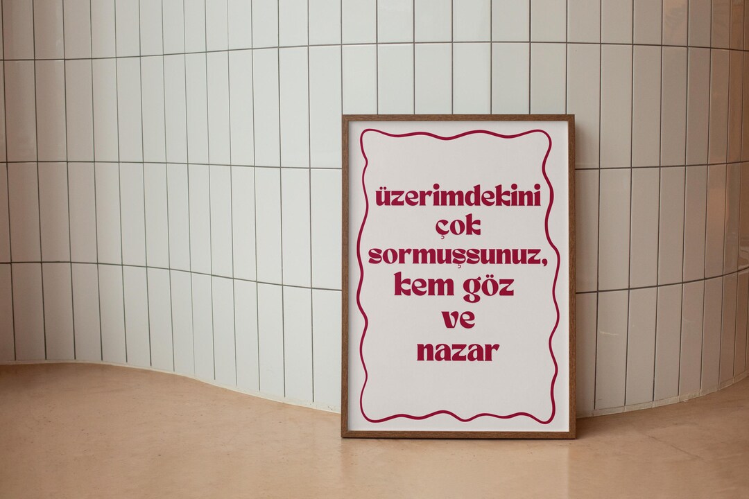 Funny Turkish Nazar Poster: Kem Göz Living Room Wall Art (digital Print ...