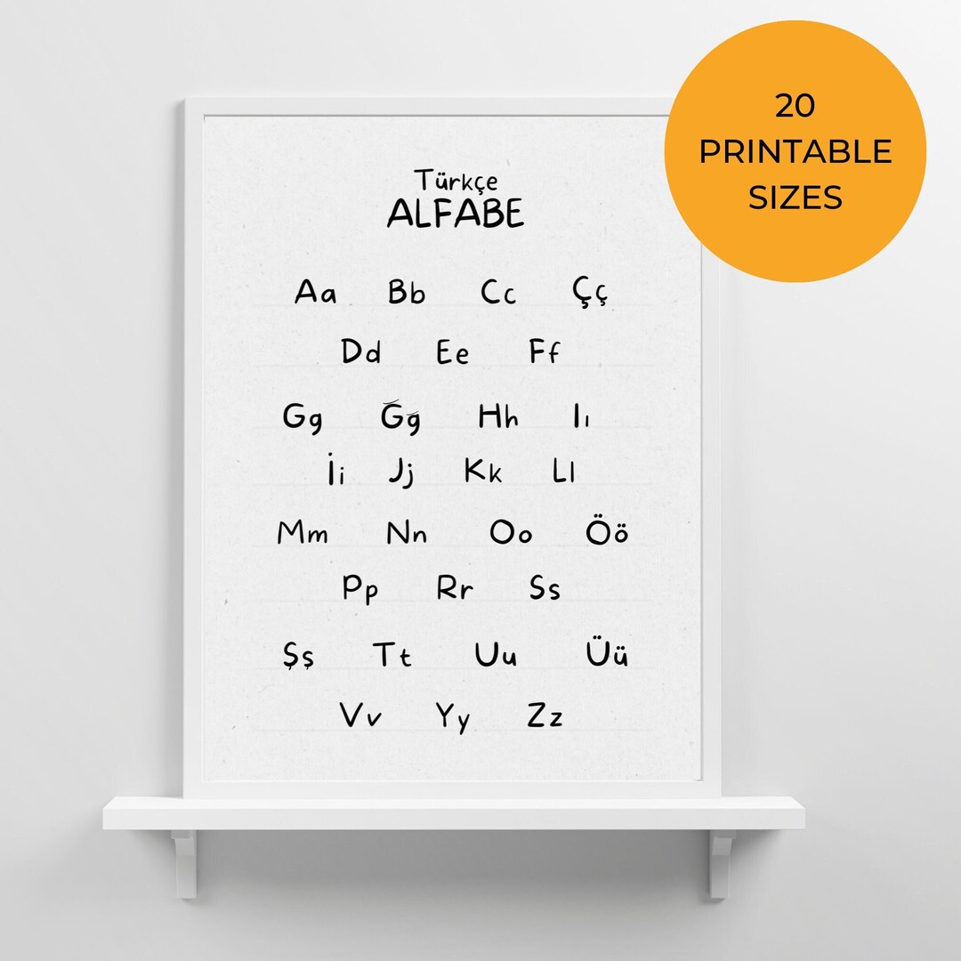 Turkish Alphabet Türkçe Alfabe Alphabet Design ABC - Etsy