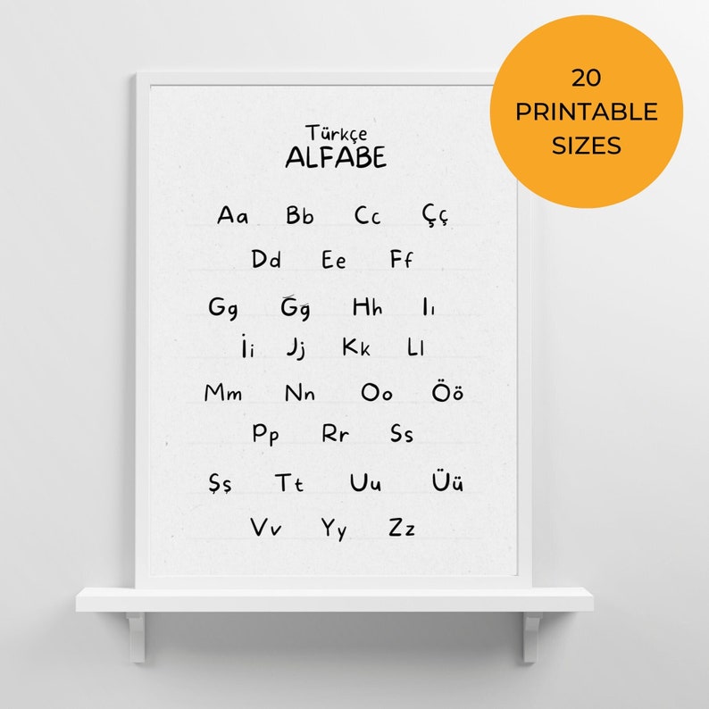 Turkish Alphabet Türkçe Alfabe Alphabet Design ABC - Etsy