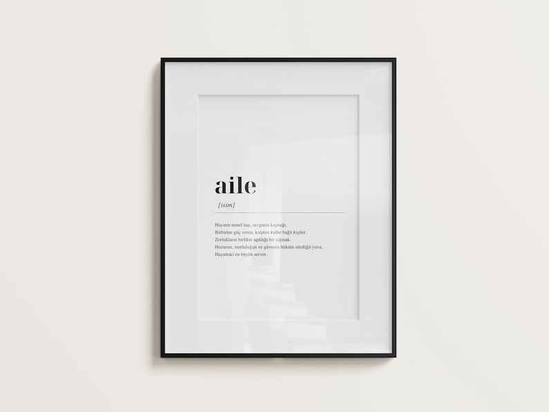 Aile Sözlük | Definition Print | Family | Definition Print Aile ...