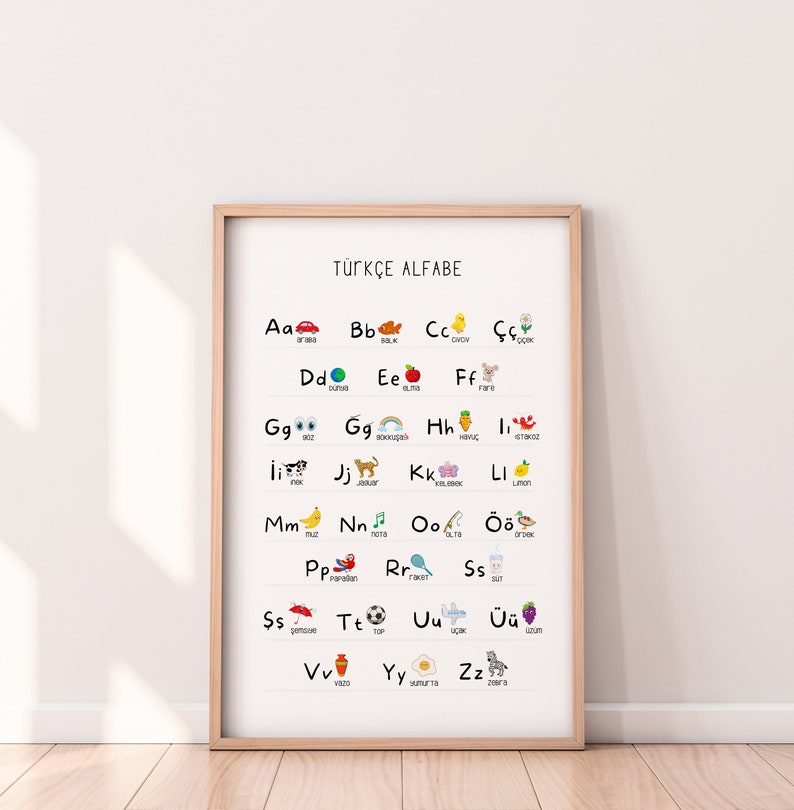 Turkish Alphabet, Türkçe Alfabe, Alphabet Design, Resimli Alfabe ...