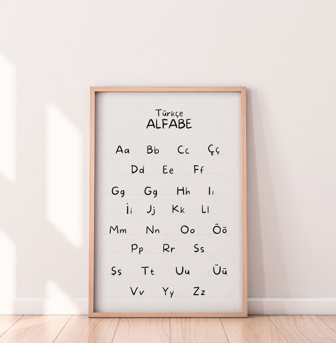 Turkish Alphabet Print: ABC Wall Art (instant Download) - Etsy
