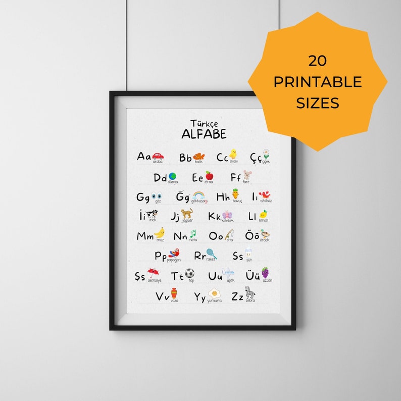 Turkish Alphabet Türkçe Alfabe Alphabet Design ABC - Etsy