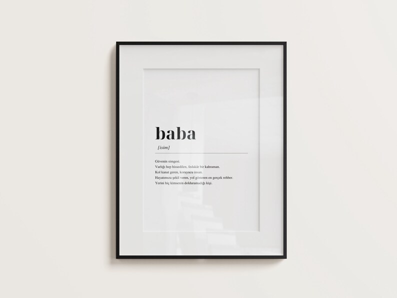 Baba Sözlük | Definition Print | Babalar Günü | Babalar Günü Hediyesi ...