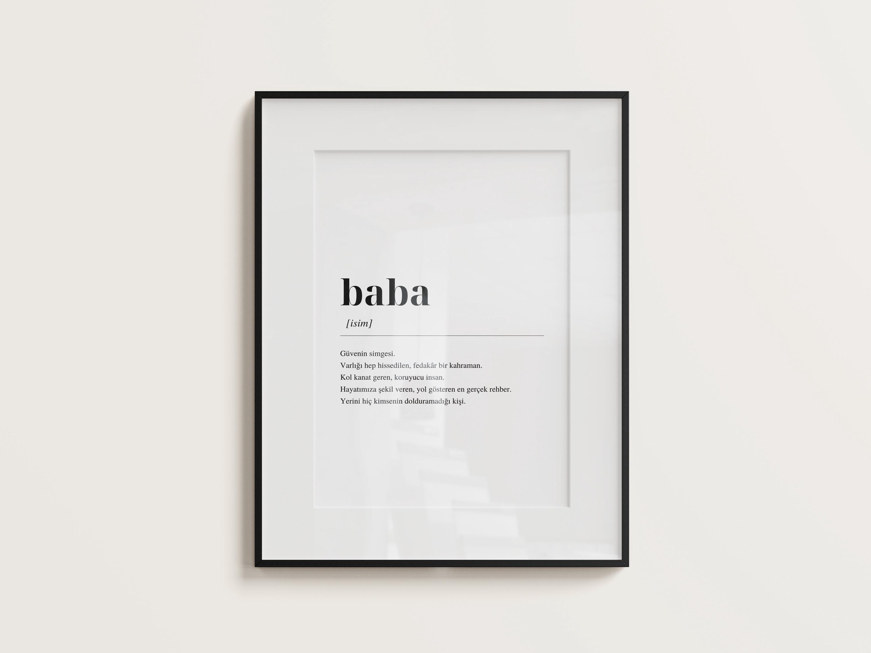 Baba Sözlük | Definition Print | Babalar Günü | Babalar Günü Hediyesi ...