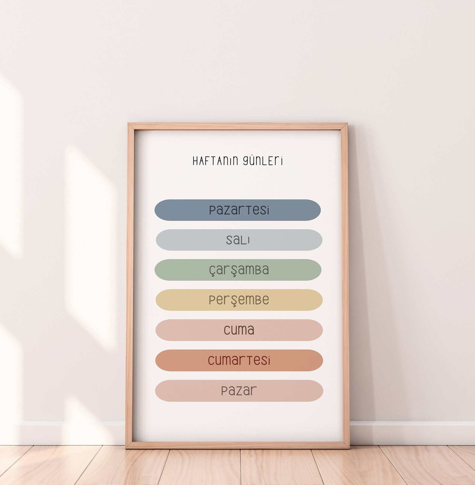 Educational Poster, Learn Turkish, Days, Haftanın Günleri, Eğitim ...