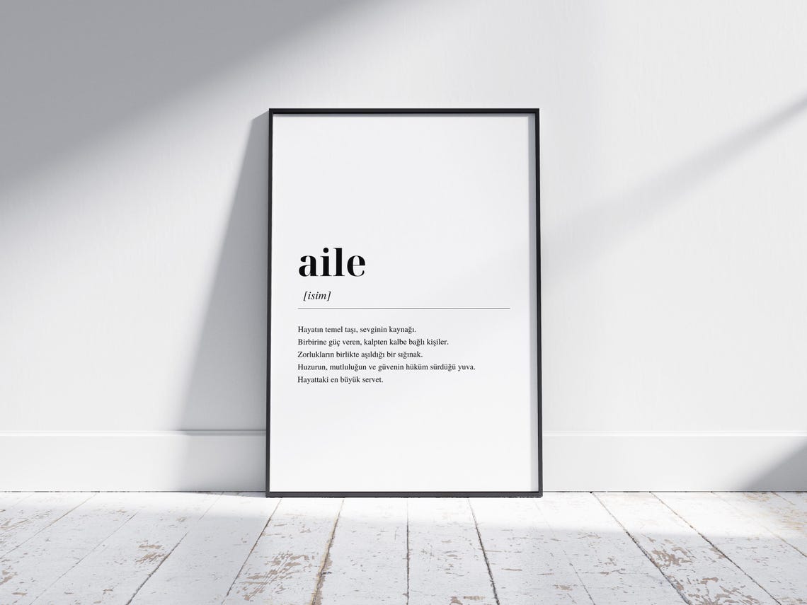 Aile Sözlük | Definition Print | Family | Definition Print Aile ...
