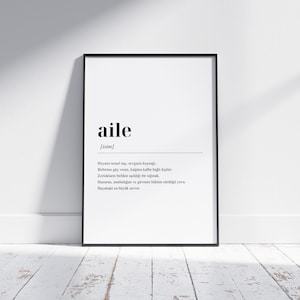 Aile Sözlük | Definition Print | Family | Definition Print Aile ...