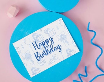 Blue Printable Happy Birthday Cards Birthday Cards for Printing Print ...