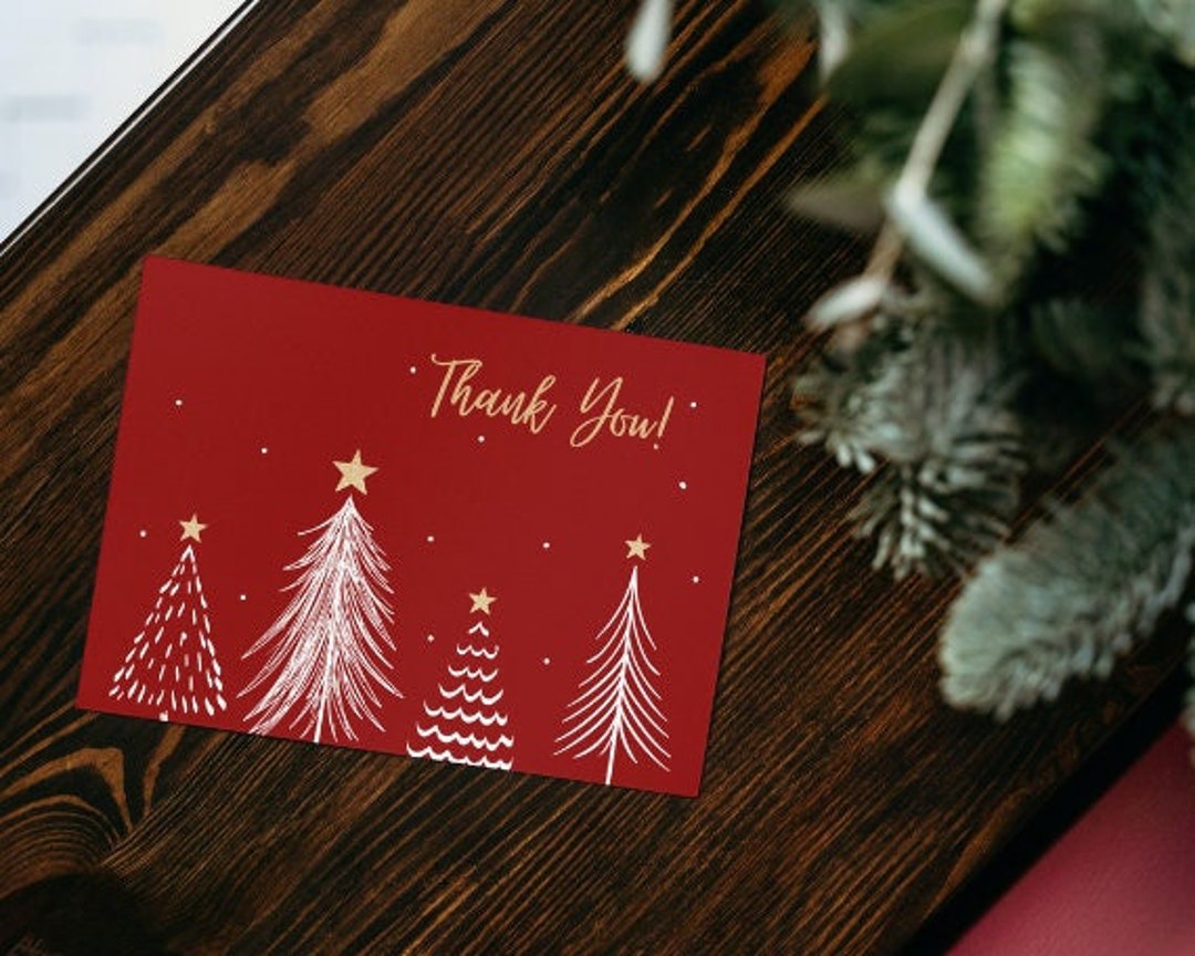Printable Christmas Thank You Card - Etsy