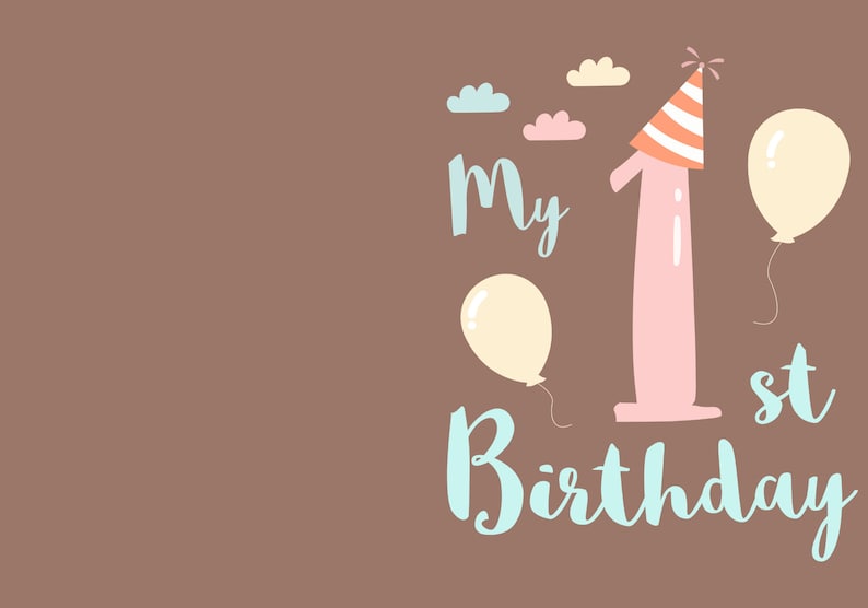 Printable 1st Happy Birthday Card - Etsy