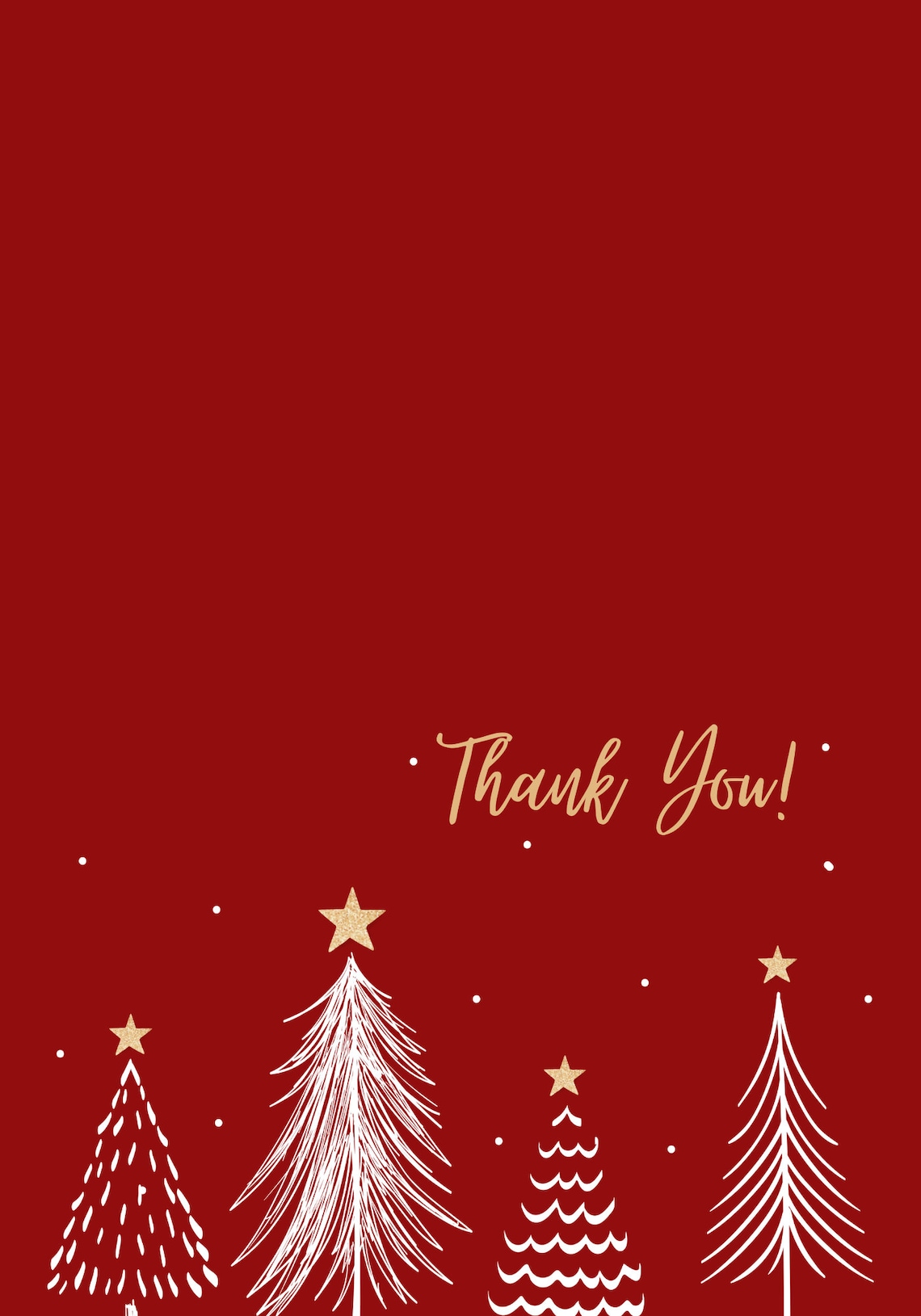 Printable Christmas Thank You Card - Etsy
