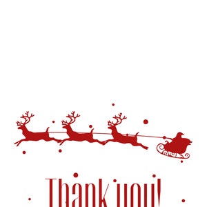 Printable Christmas Thank You Card - Etsy