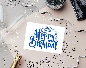 Blue Printable Happy Birthday Cards Birthday Cards for Printing Print ...