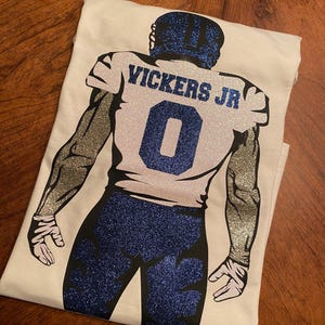 Glitter Football Player Front & Back - Etsy