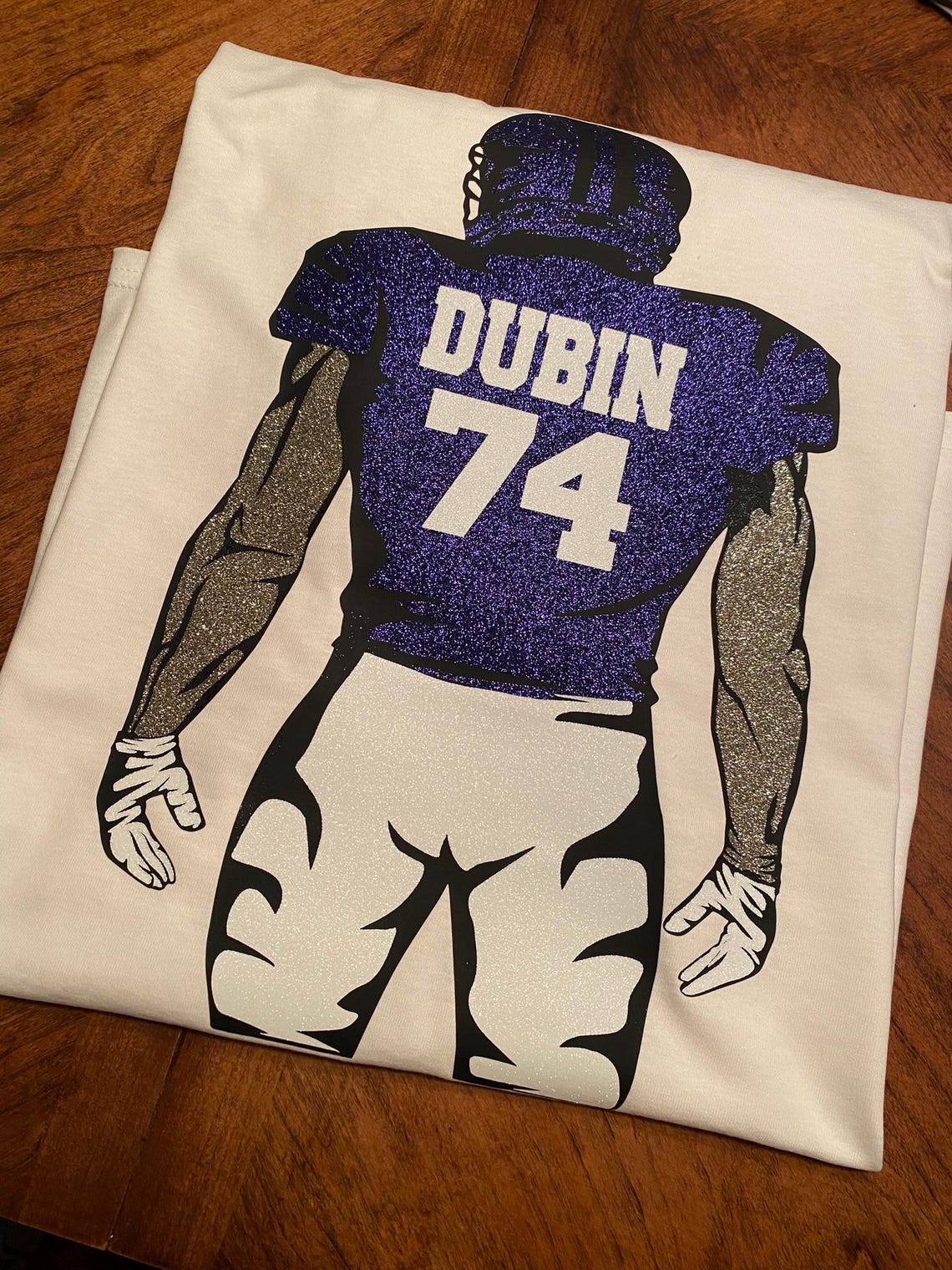 Glitter Football Player Front & Back - Etsy