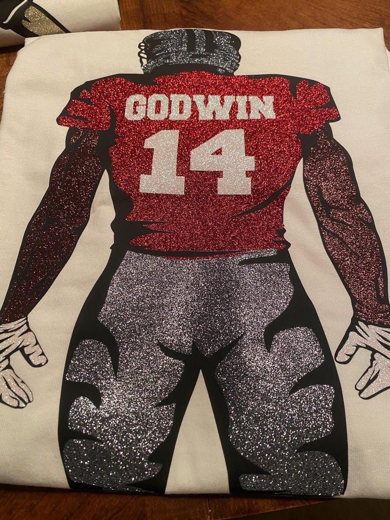 Glitter Football Player Front & Back - Etsy