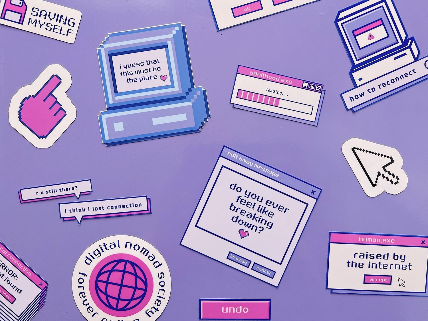 90s 2000s Aesthetic Stickers Internet Emo Sticker Set Elder - Etsy