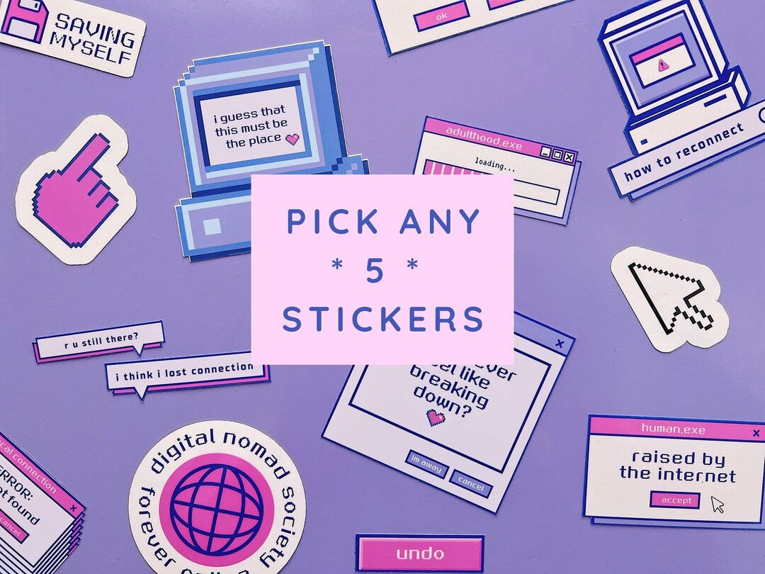 90s 2000s Aesthetic Stickers, Internet Emo Sticker Set, Elder ...