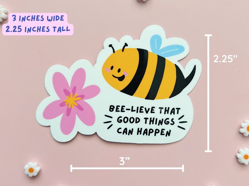 Cute Bee Sticker, Motivational, Positivity, Mental Health Reminders ...
