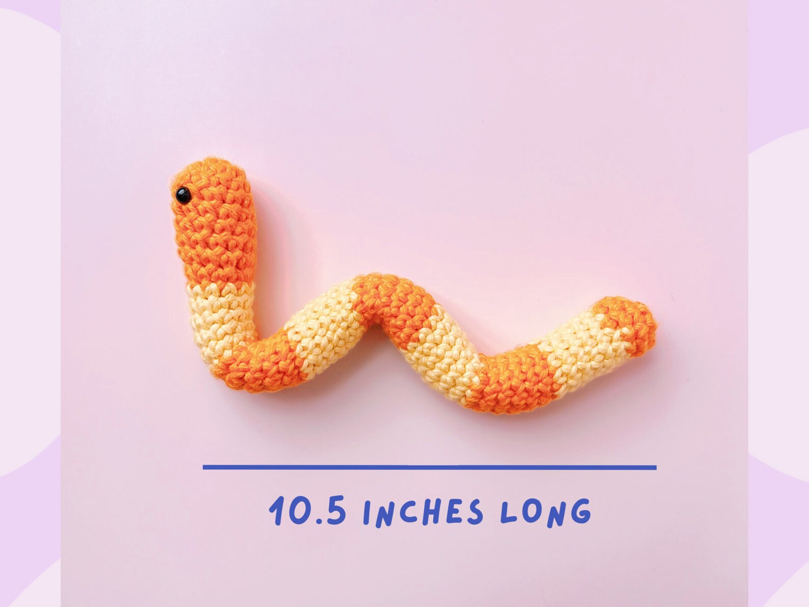Crochet Worm With Accessories, Bendable Worm Plush With Add Ons and ...