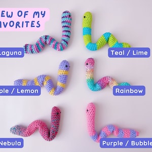 Crochet Worm Toy, Bendable Worm Plush With Accessories and Adoption ...