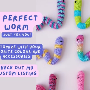 Crochet Worm Witch With Extras, Bendable Plushie With Accessories and ...