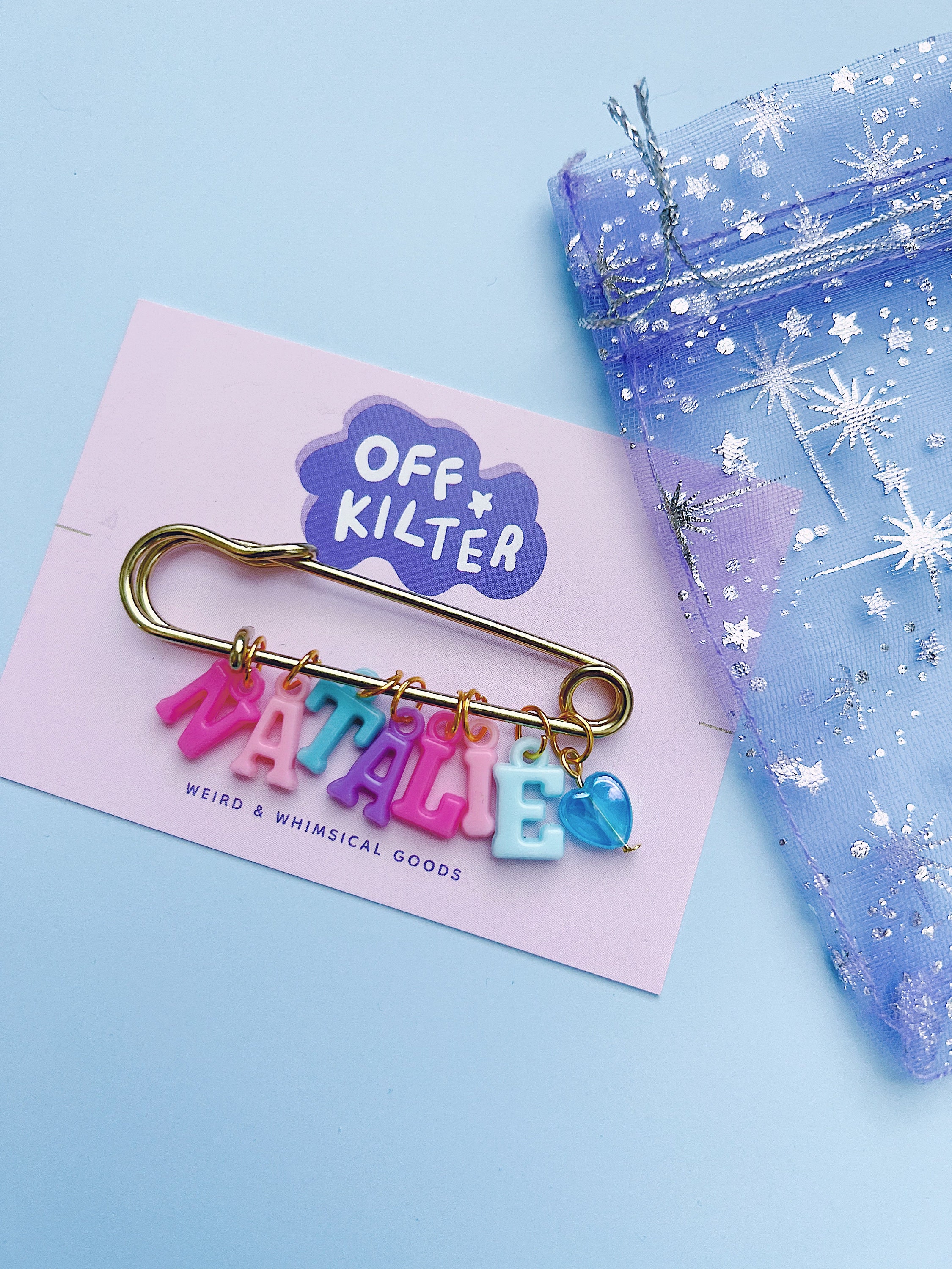 Custom Name Pin Heavy Duty Gold Safety Pin Personalized - Etsy