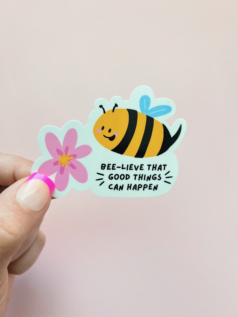 Cute Bee Sticker, Motivational, Positivity, Mental Health Reminders ...