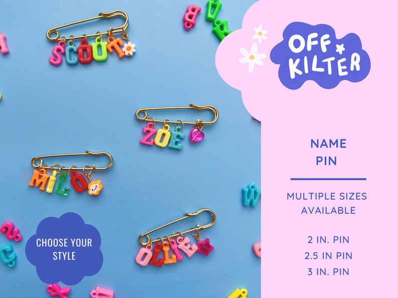 Custom Name Pin Heavy Duty Gold Safety Pin Personalized - Etsy