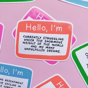 Hello Im Sticker, Funny Name Tag, Waterproof Name Badge - Etsy