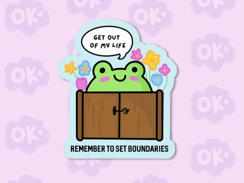 Funny Boundaries Frog Sticker, Get Out of My Life Vinyl Decal - Etsy