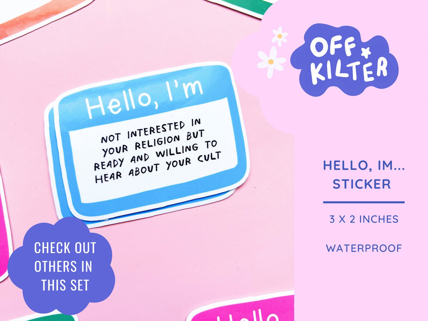 Hello Funny Name Tag Sticker I Am Sticker Religious Humor - Etsy