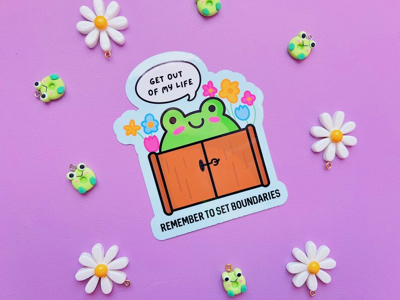 Funny Boundaries Frog Sticker, Get Out of My Life Vinyl Decal - Etsy