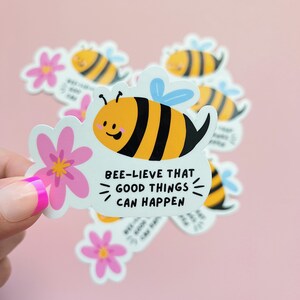 Cute Bee Sticker, Motivational, Positivity, Mental Health Reminders ...